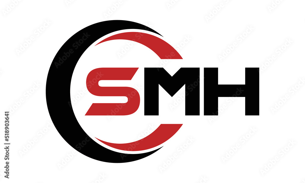 SMH three letter swoosh logo design vector template | monogram logo ...