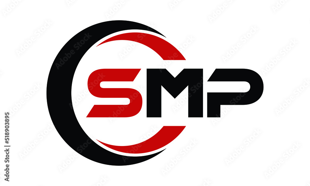 SMP three letter swoosh logo design vector template | monogram logo ...