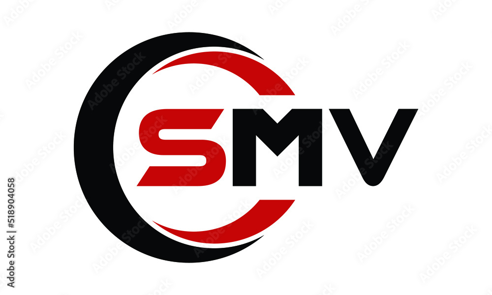 SMV three letter swoosh logo design vector template | monogram logo ...