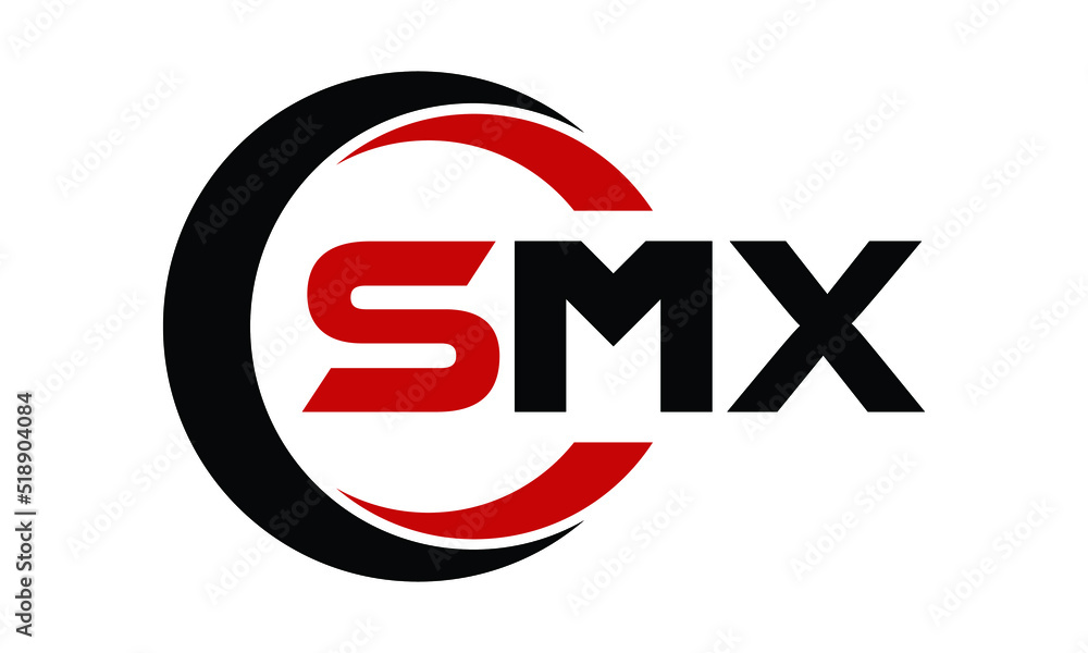 SMX three letter swoosh logo design vector template | monogram logo | abstract logo | wordmark ...