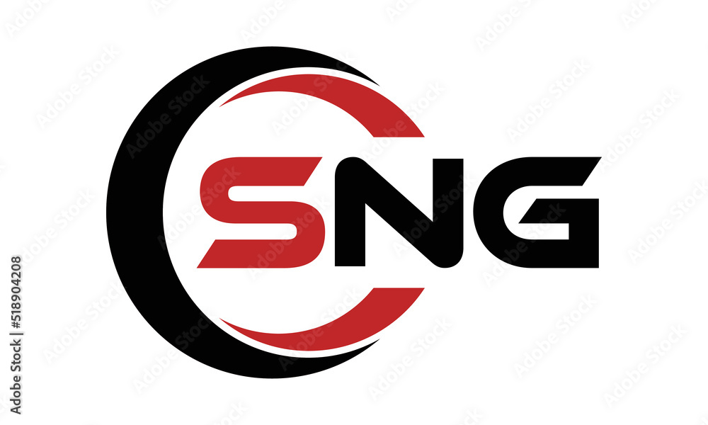 SNG three letter swoosh logo design vector template | monogram logo ...