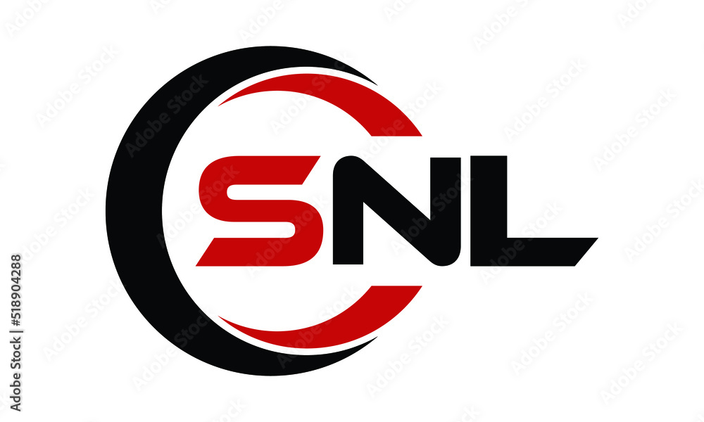 SNL three letter swoosh logo design vector template | monogram logo ...