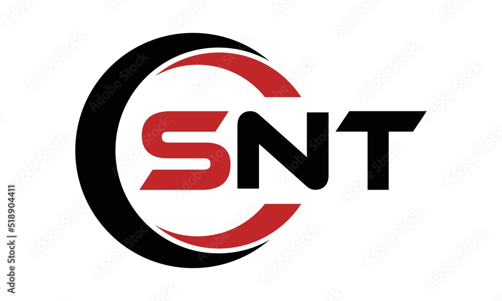 SNT three letter swoosh logo design vector template | monogram logo ...