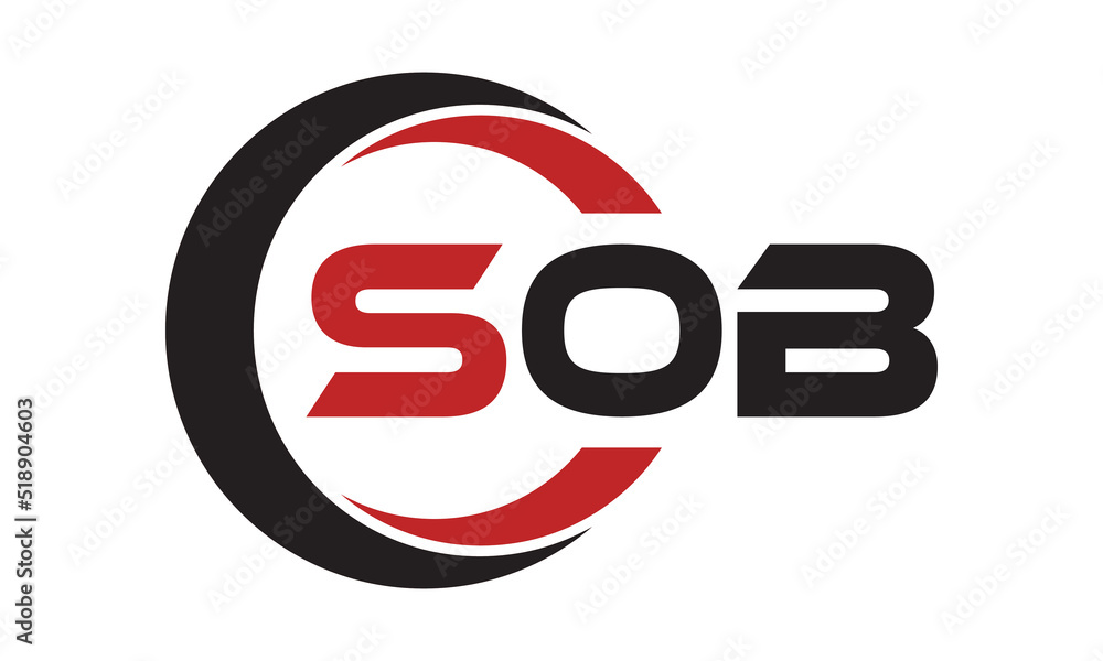 SOB three letter swoosh logo design vector template | monogram logo ...