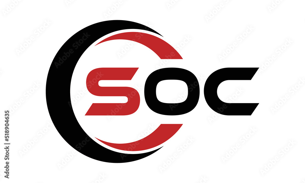 SOC three letter swoosh logo design vector template | monogram logo ...