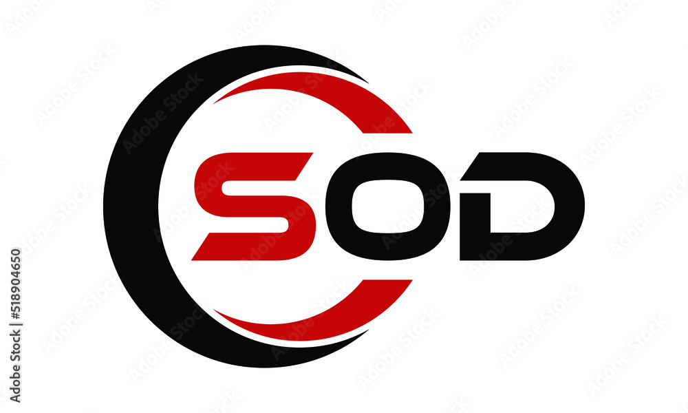 SOD three letter swoosh logo design vector template | monogram logo ...