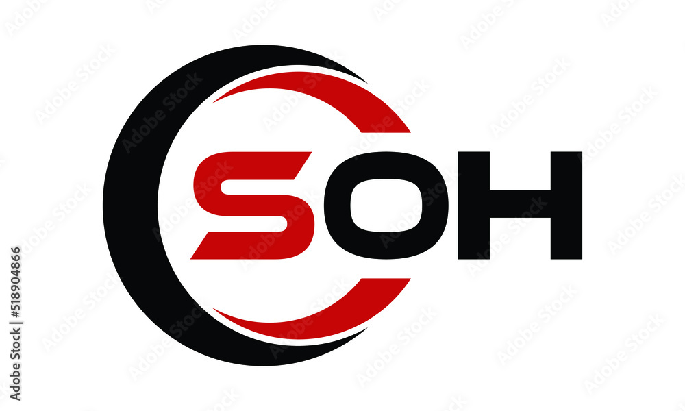 SOH three letter swoosh logo design vector template | monogram logo ...