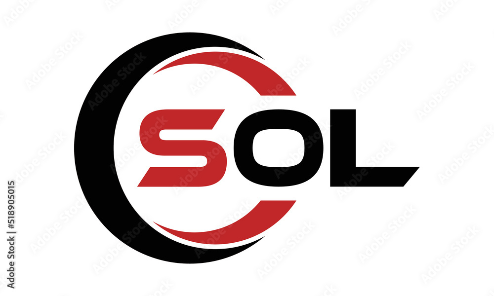 SOL three letter swoosh logo design vector template | monogram logo ...