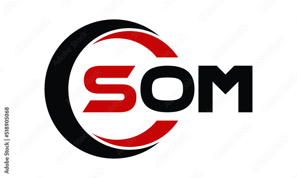 SOM three letter swoosh logo design vector template | monogram logo ...