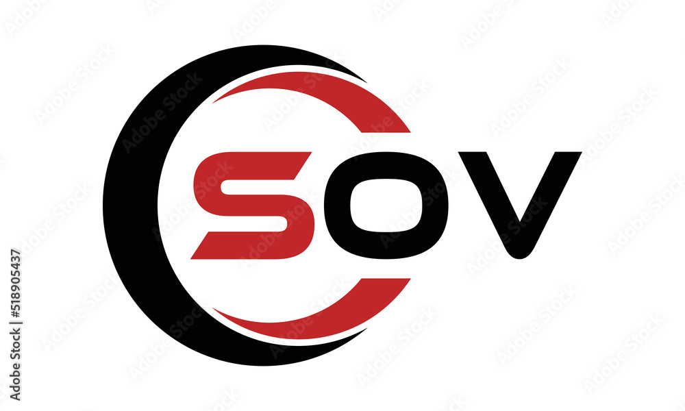 SOV three letter swoosh logo design vector template | monogram logo ...