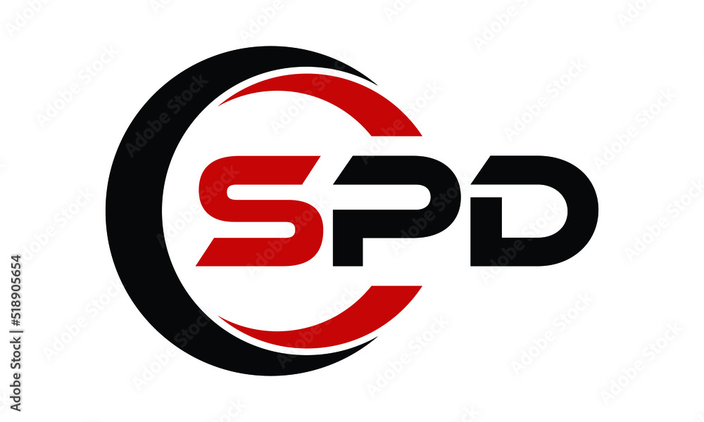 SPD three letter swoosh logo design vector template | monogram logo ...