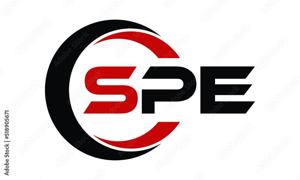 Vecteur Stock SPE three letter swoosh logo design vector template ...