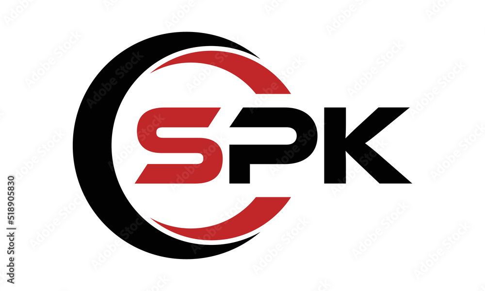 SPK three letter swoosh logo design vector template | monogram logo ...