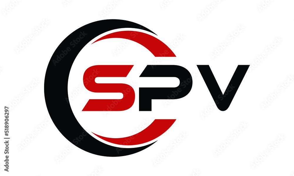 SPV three letter swoosh logo design vector template | monogram logo ...