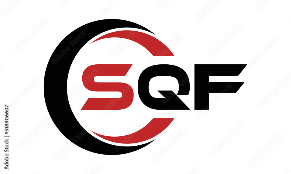 SQF three letter swoosh logo design vector template | monogram logo ...