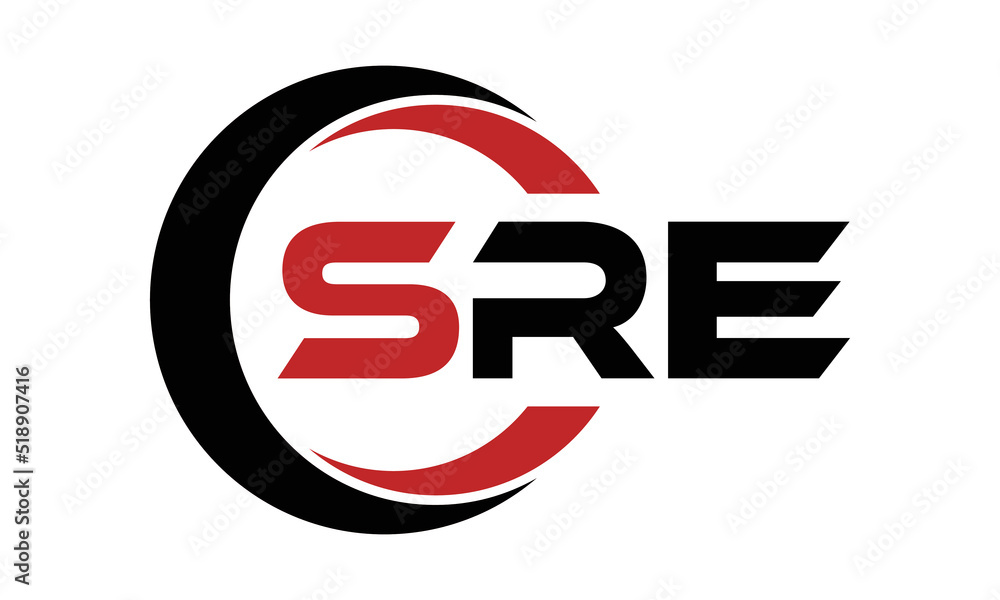SRE three letter swoosh logo design vector template | monogram logo ...