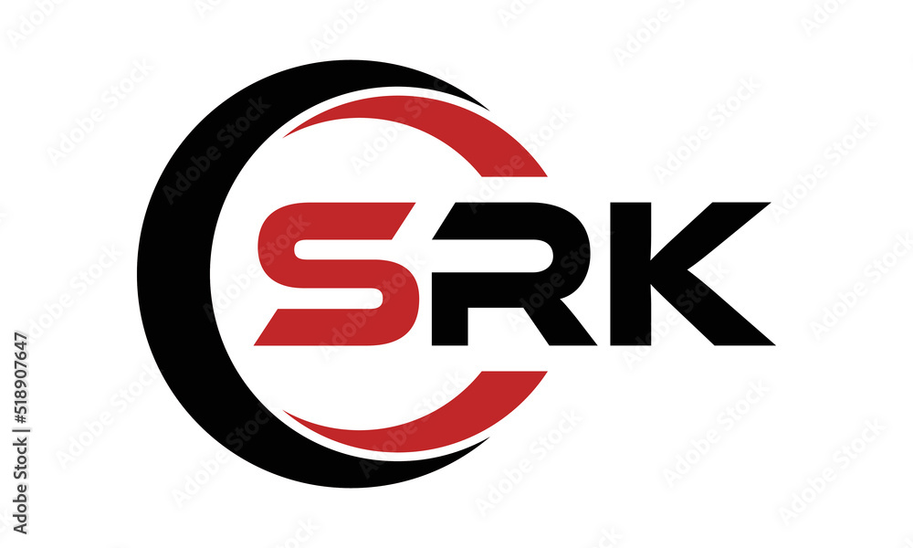 SRK three letter swoosh logo design vector template | monogram logo ...