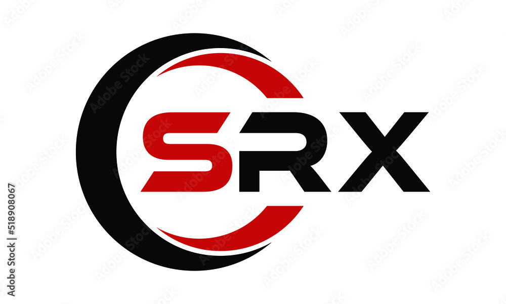 SRX three letter swoosh logo design vector template | monogram logo ...