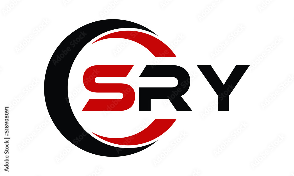 Vetor de SRY three letter swoosh logo design vector template | monogram ...