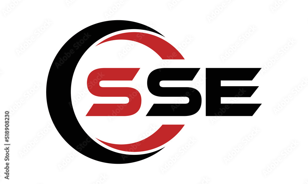SSE three letter swoosh logo design vector template | monogram logo ...