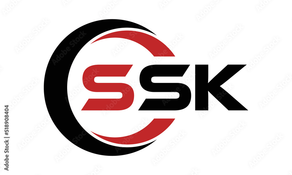 SSK three letter swoosh logo design vector template | monogram logo | abstract logo | wordmark ...