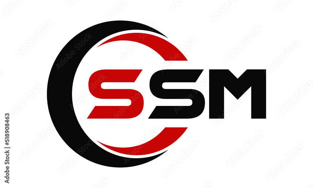 SSM three letter swoosh logo design vector template | monogram logo ...