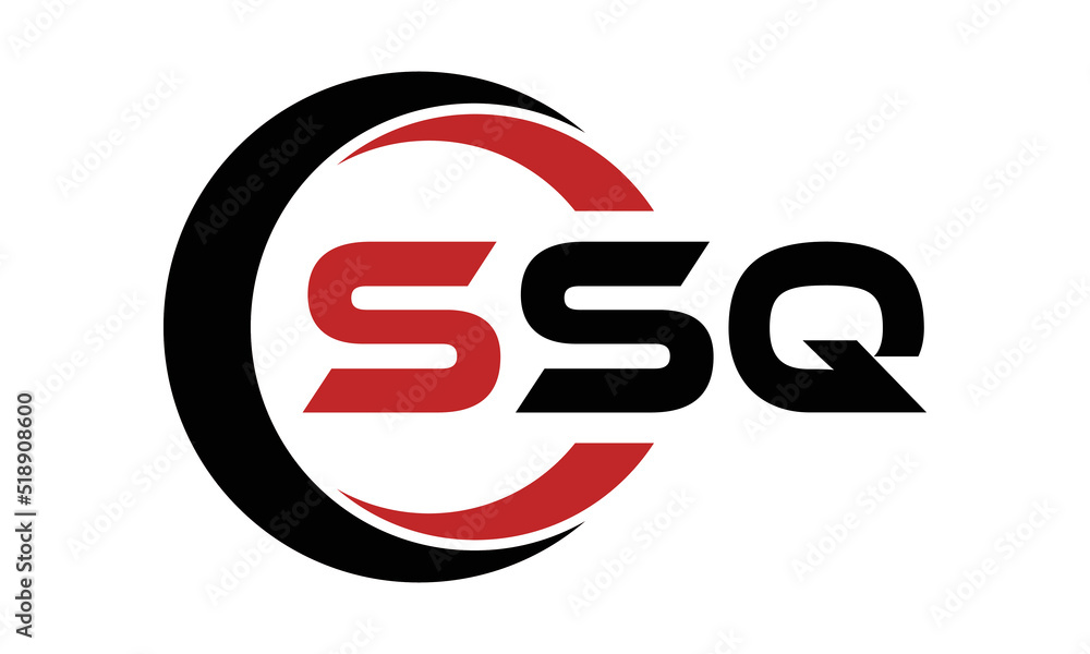 SSQ three letter swoosh logo design vector template | monogram logo ...