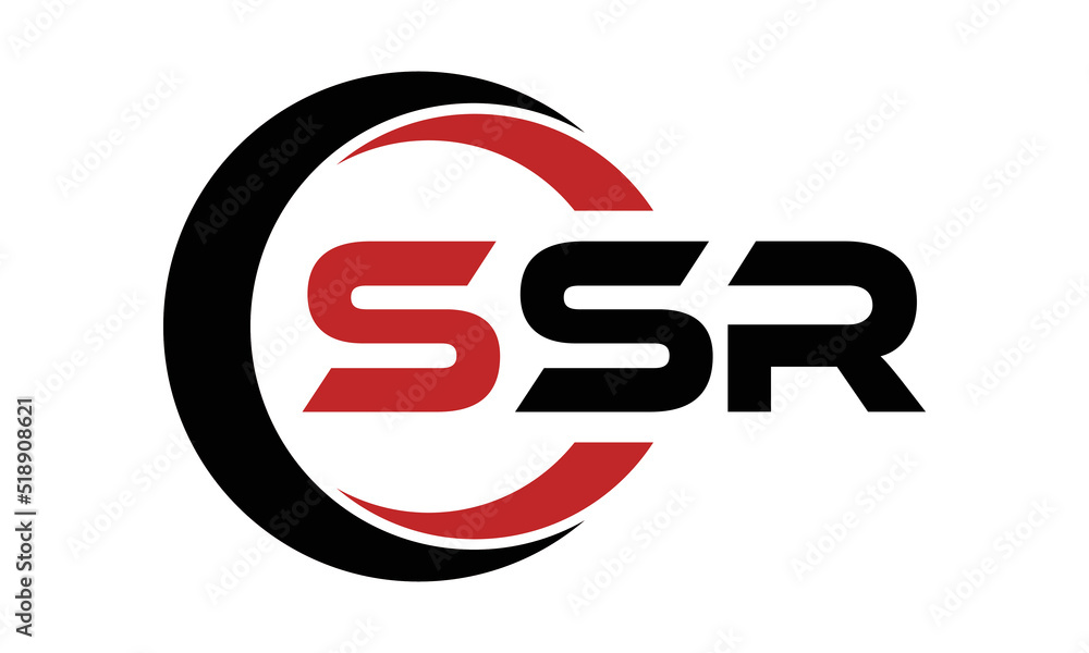 SSR three letter swoosh logo design vector template | monogram logo ...