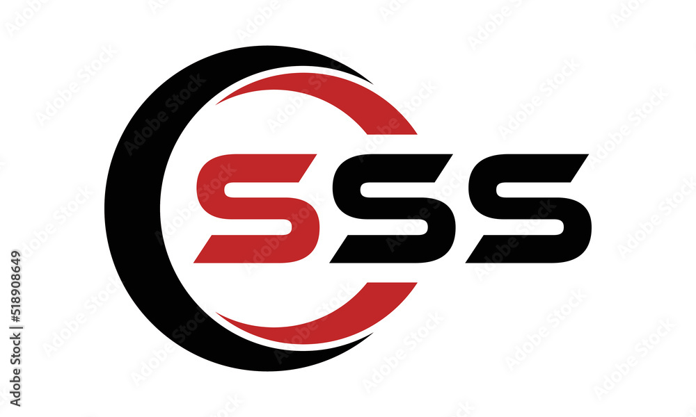 SSS three letter swoosh logo design vector template | monogram logo ...