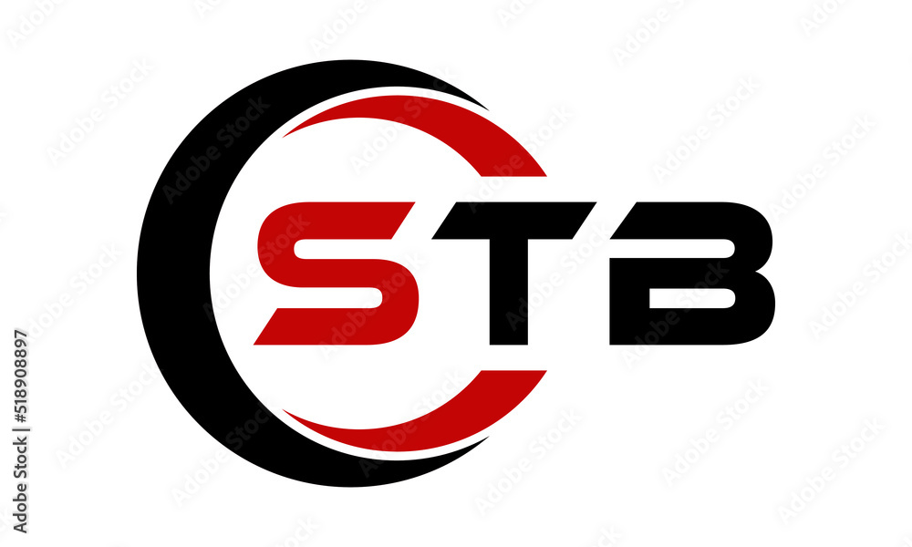 STB three letter swoosh logo design vector template | monogram logo ...