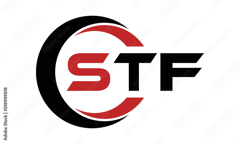 STF three letter swoosh logo design vector template | monogram logo ...