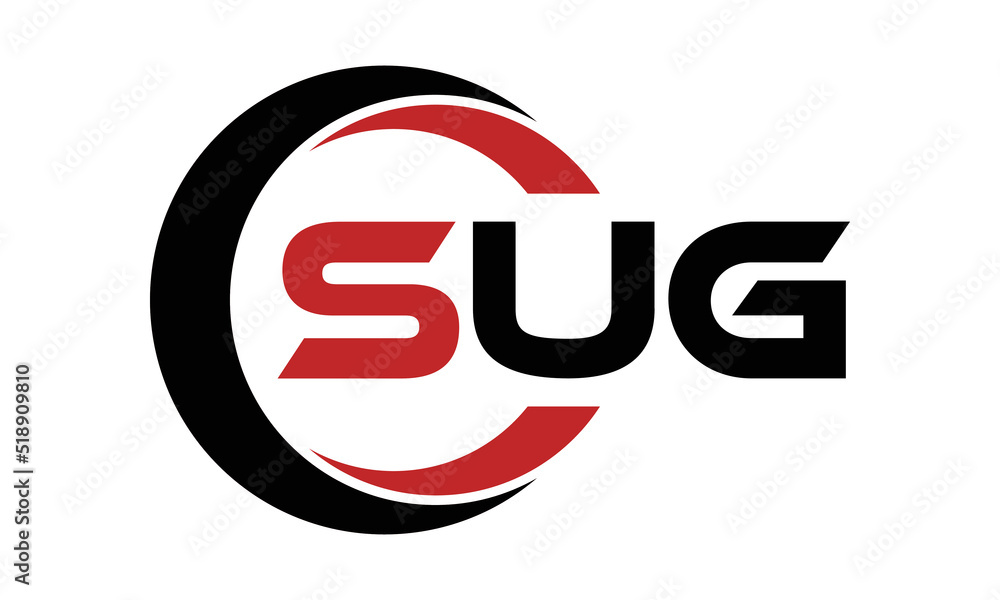 SUG three letter swoosh logo design vector template | monogram logo ...
