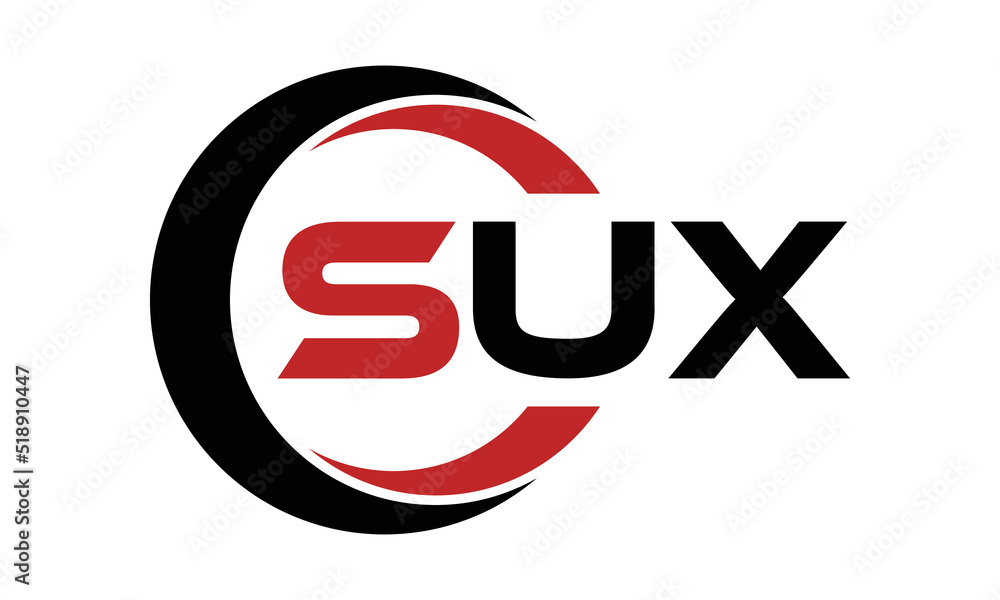 SUX three letter swoosh logo design vector template | monogram logo ...