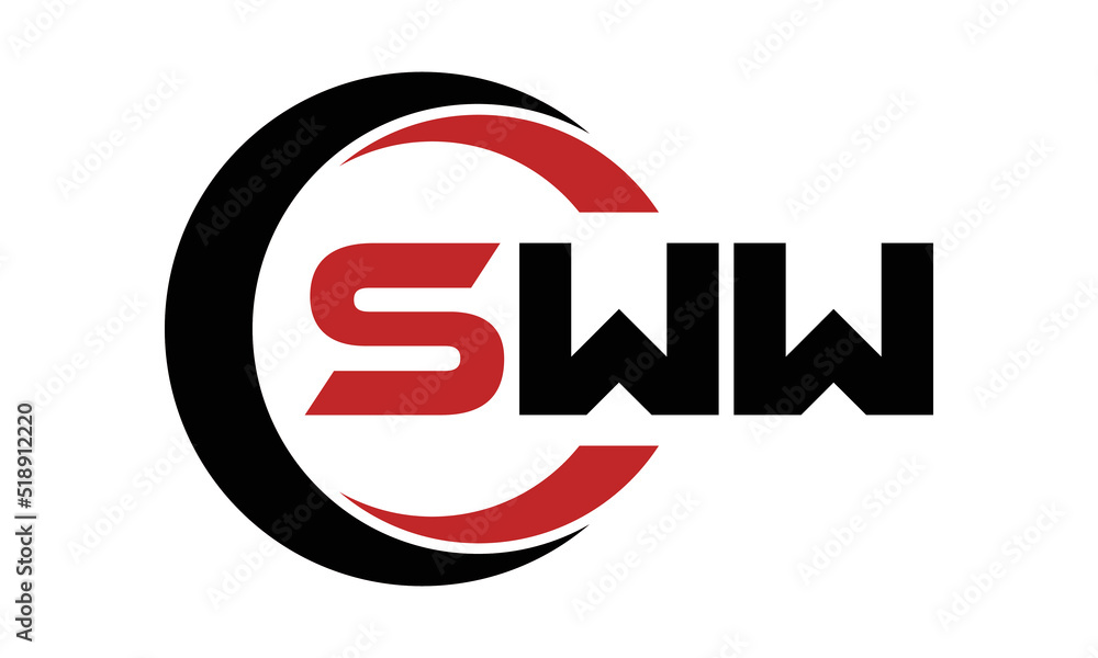 TWW three letter swoosh logo design vector template | monogram logo ...
