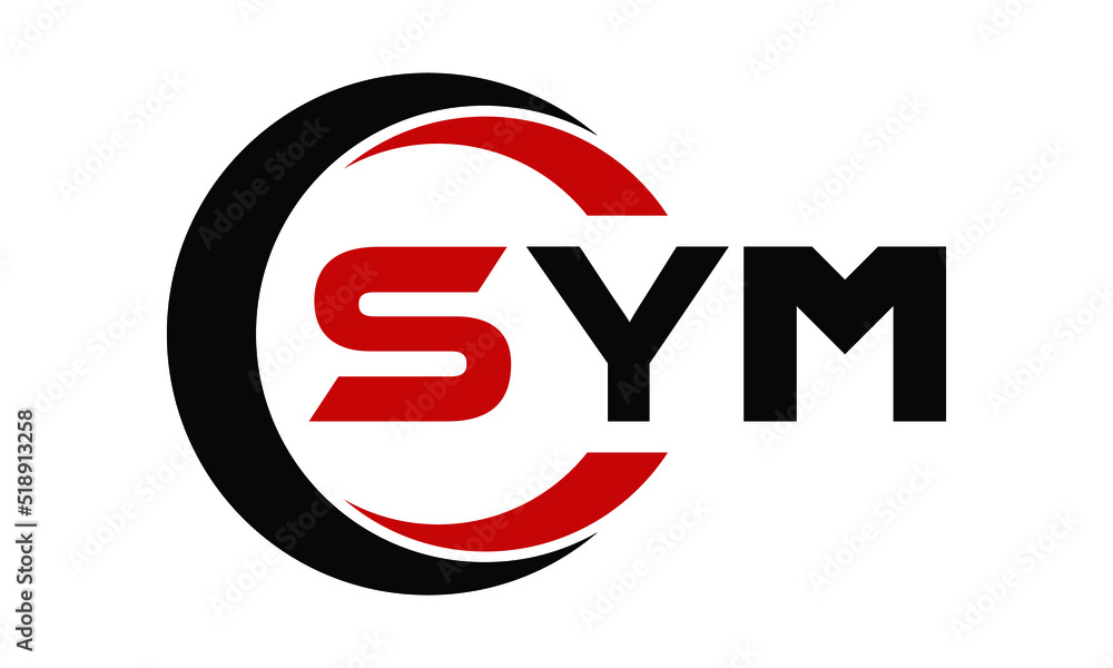 TYM three letter swoosh logo design vector template | monogram logo ...