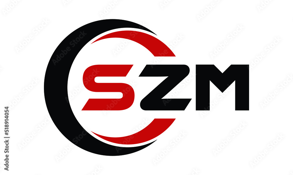 SZM three letter swoosh logo design vector template | monogram logo ...