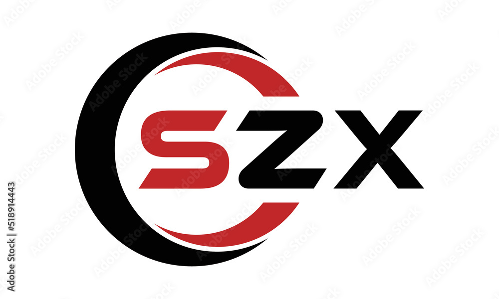 SZX three letter swoosh logo design vector template | monogram logo ...