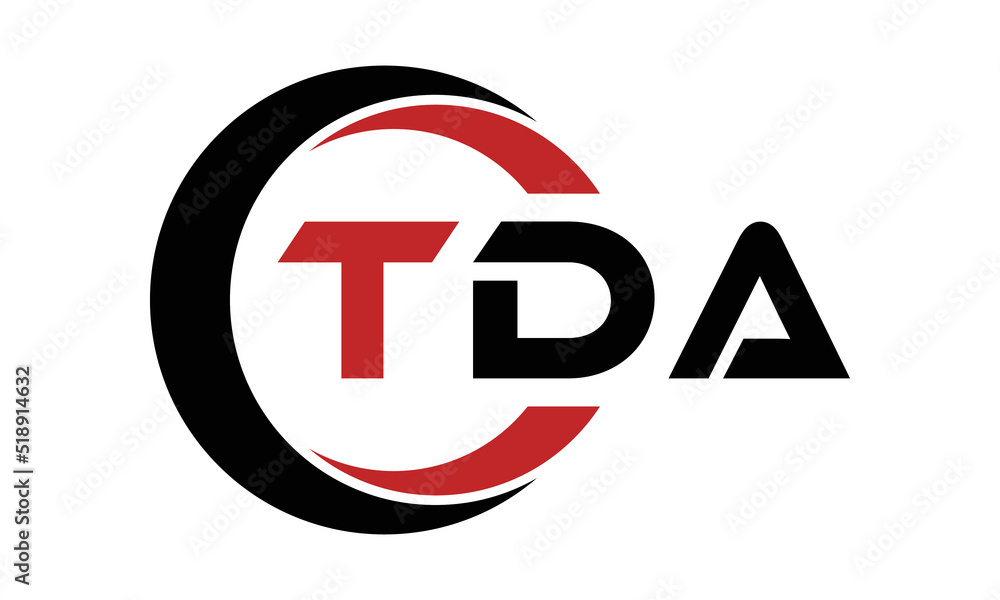 TDA three letter swoosh logo design vector template | monogram logo ...