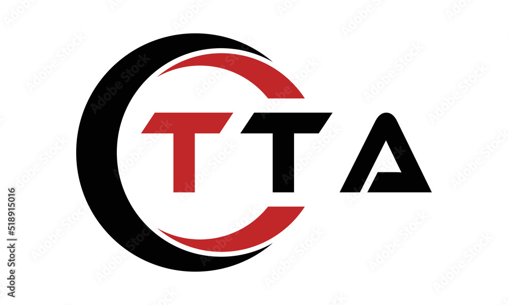 TTA three letter swoosh logo design vector template | monogram logo ...
