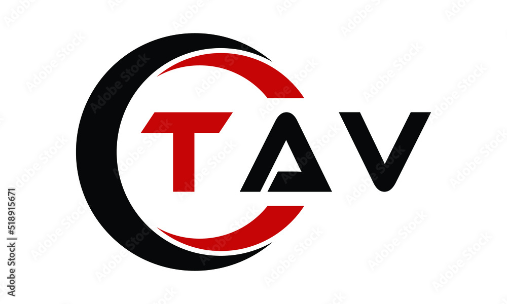 TAV three letter swoosh logo design vector template | monogram logo ...