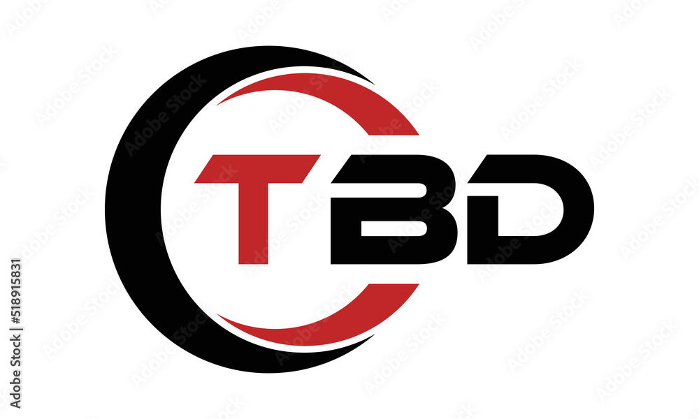 TBD three letter swoosh logo design vector template | monogram logo ...