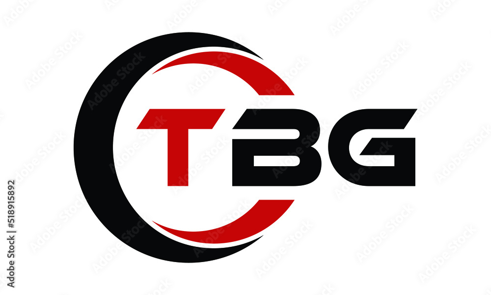 TBG three letter swoosh logo design vector template | monogram logo ...