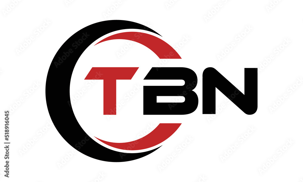 TBN three letter swoosh logo design vector template | monogram logo ...