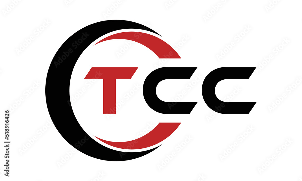 TCC three letter swoosh logo design vector template | monogram logo ...