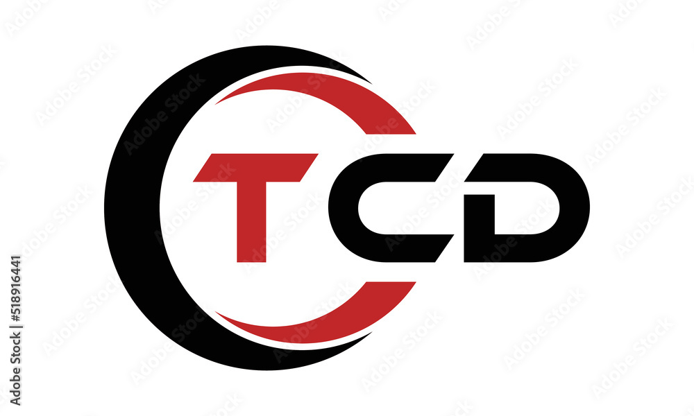 TCD three letter swoosh logo design vector template | monogram logo ...