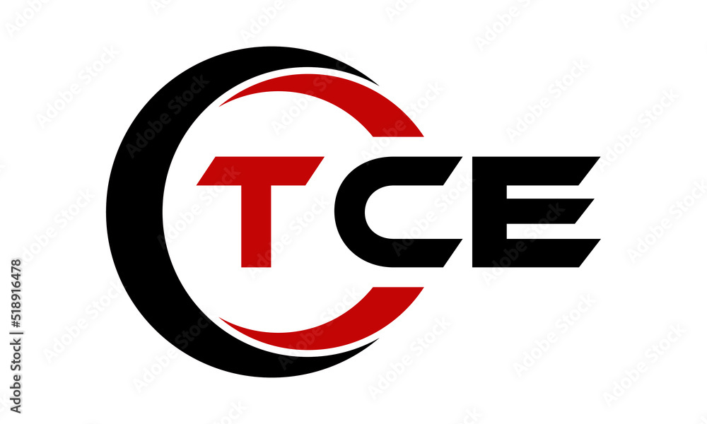 TCE three letter swoosh logo design vector template | monogram logo ...
