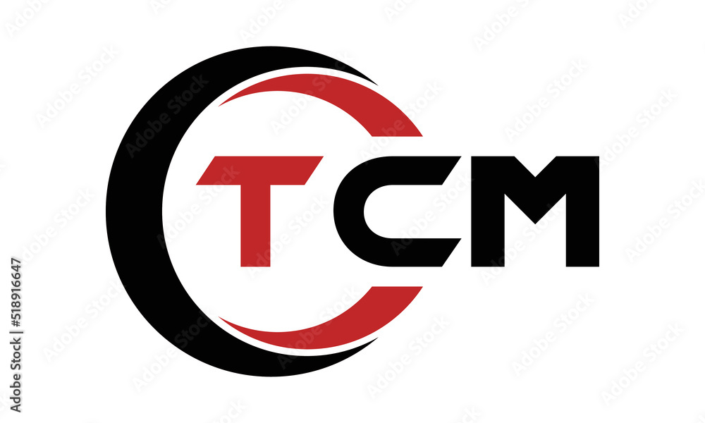 TCM three letter swoosh logo design vector template | monogram logo ...