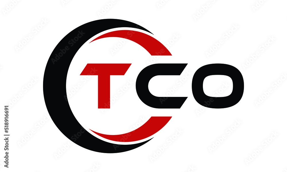 TCO three letter swoosh logo design vector template | monogram logo ...