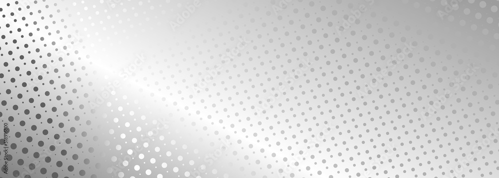 Silver halftone texture on silver wide background. Halftone dots on ...