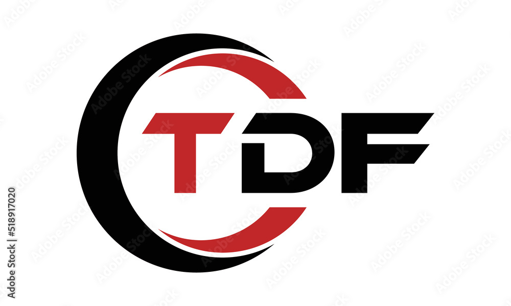 TDF three letter swoosh logo design vector template | monogram logo ...